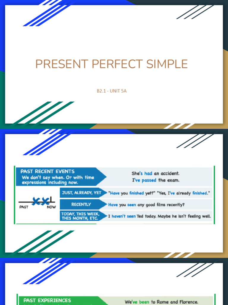 B2.1 - 5A - Present Perfect Simple Vs Past Simple | PDF