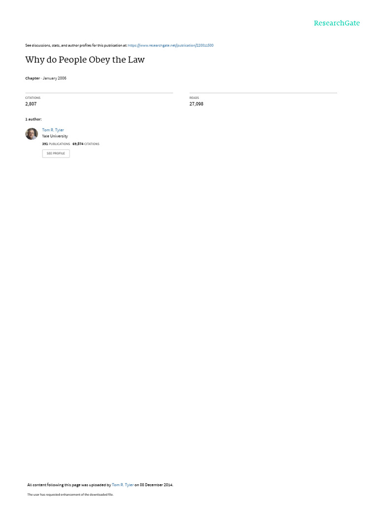 Why Do People Obey The Law | PDF