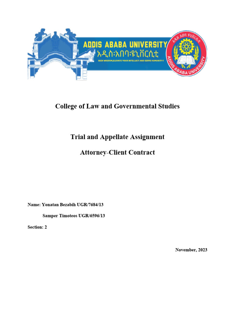 Attorney-Client Contract Agreement | PDF