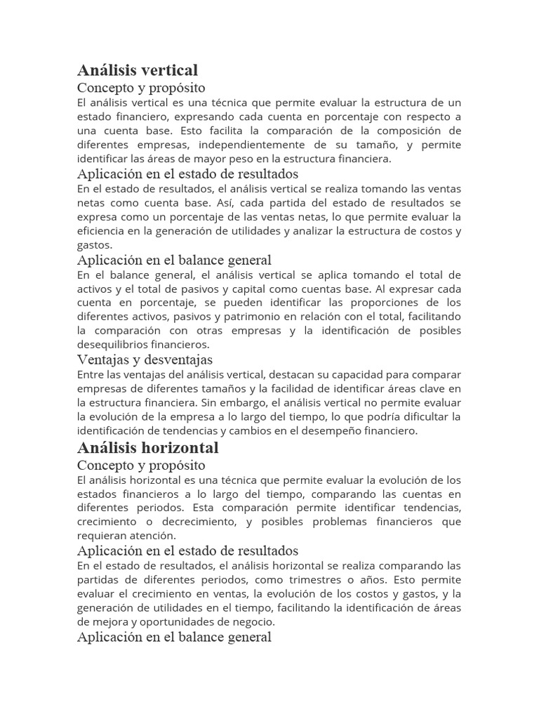 Análisis vertical | PDF