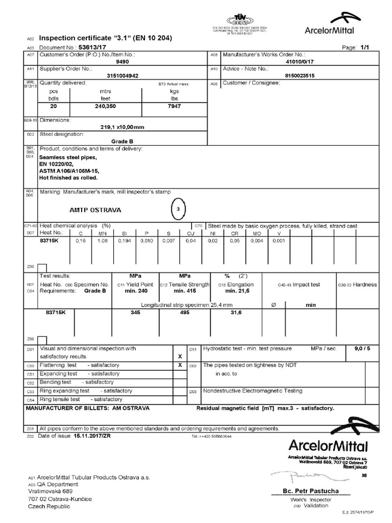 Decl Conf Teava 219 | PDF