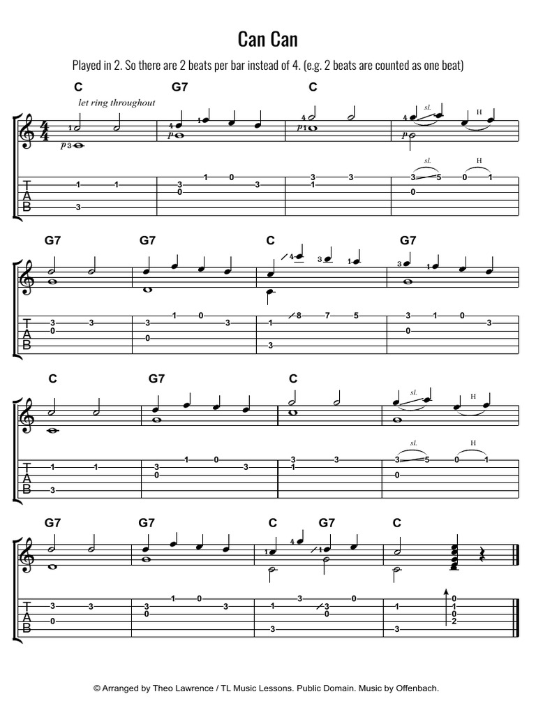 Can Can Sheet Music Arrangement | PDF