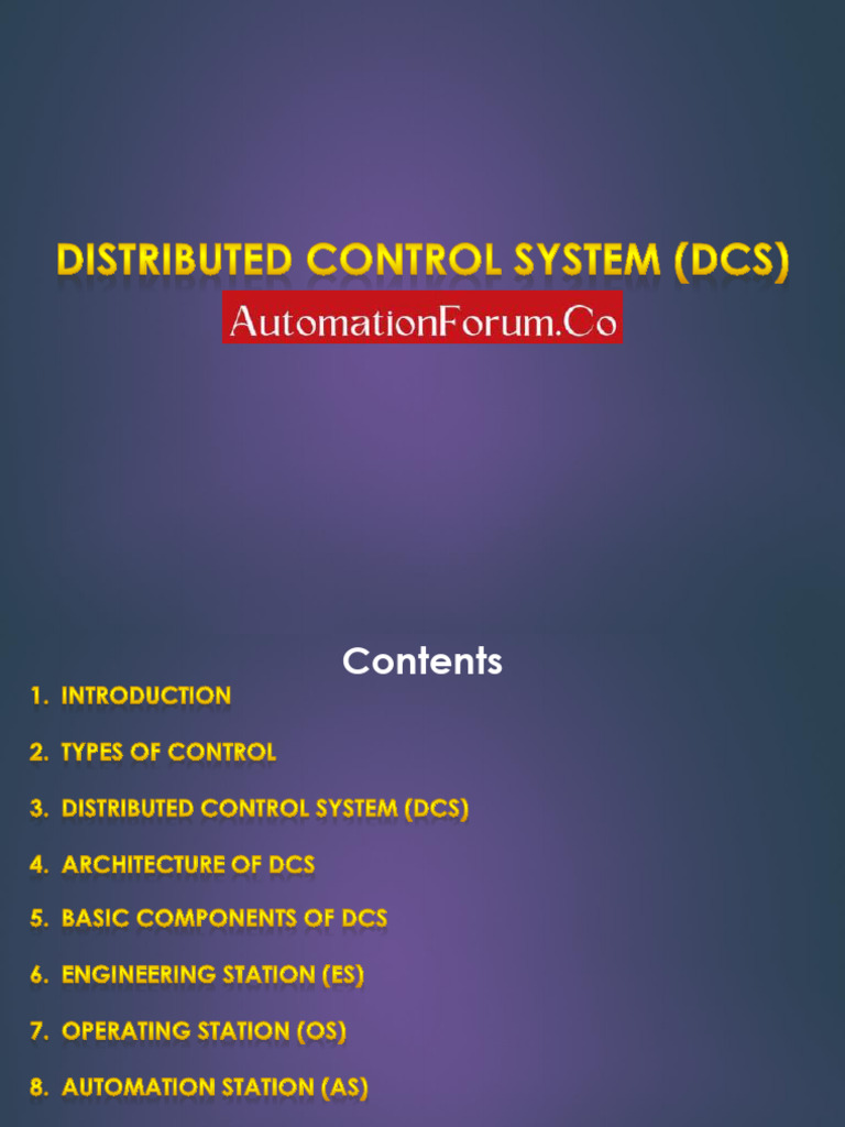 Distributed Control System (DCS) | PDF