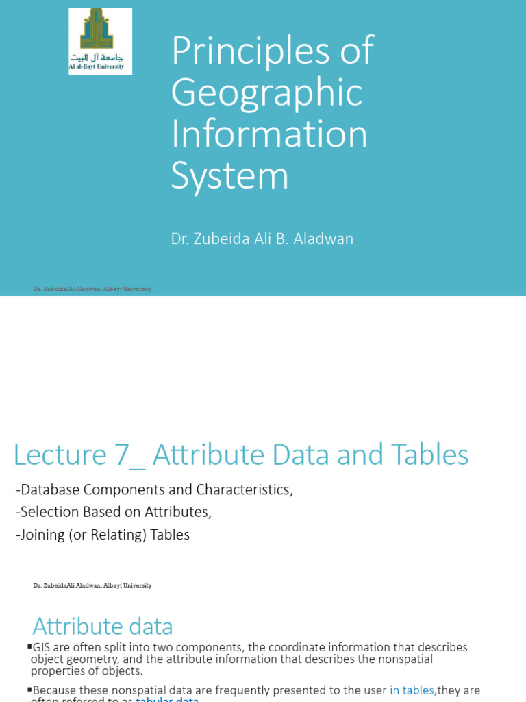 GISfund Lec7 | PDF | Databases | Table (Database)