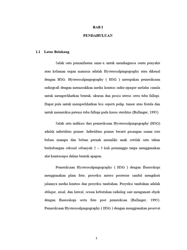 Teknik HSG untuk Infertilitas di RS Islam | PDF