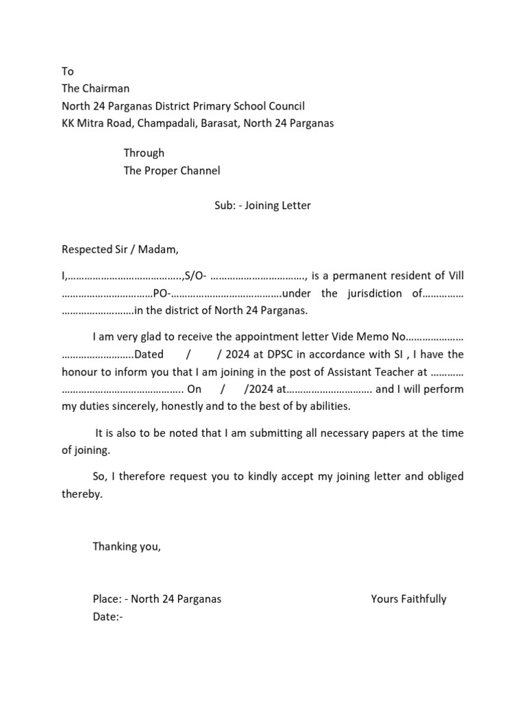 Joining Letter PDF | PDF