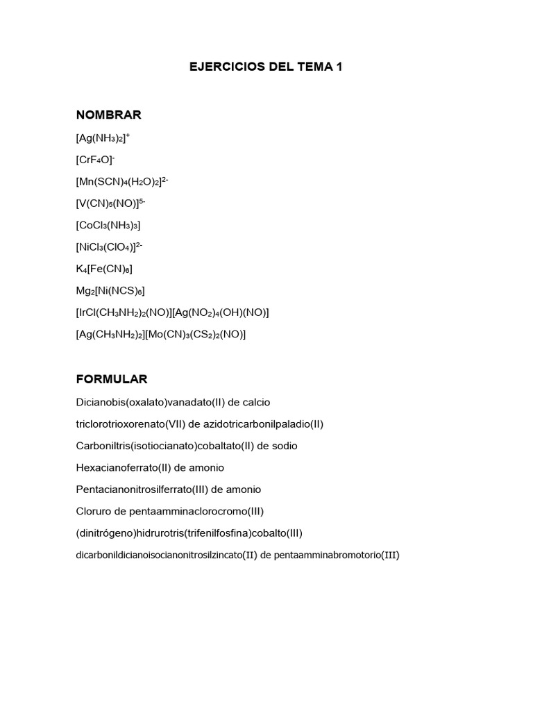 Isomería y Nomenclatura de Complejos Químicos | PDF