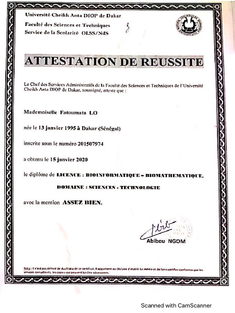 Diplome Licence Bioinf Pdf