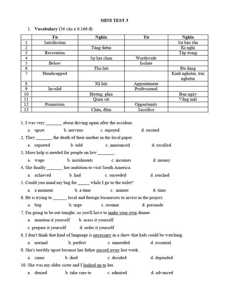 Mini Test 3 Pdf