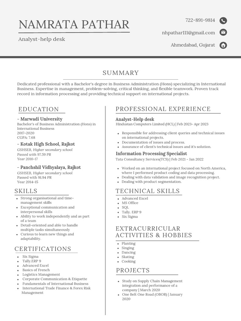Namrata Resume UPD | PDF | Computers