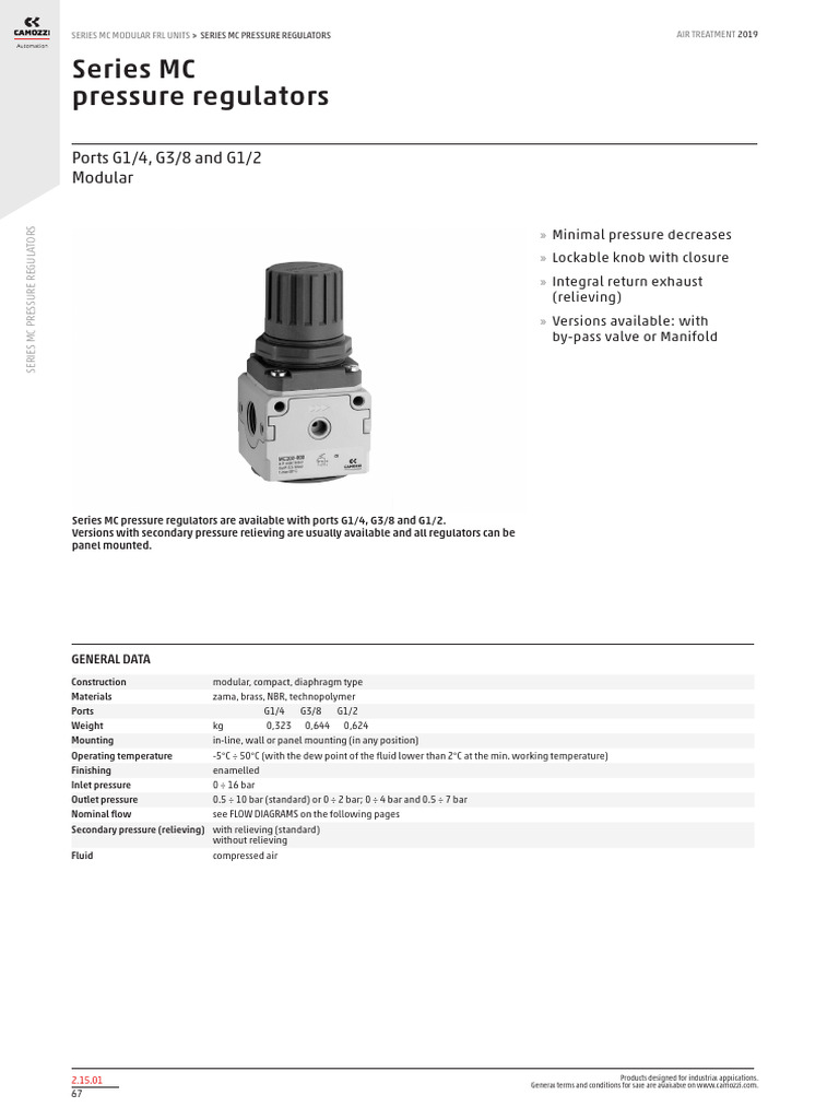 Series MC - Pressure Regulators | PDF | Valve | Pressure