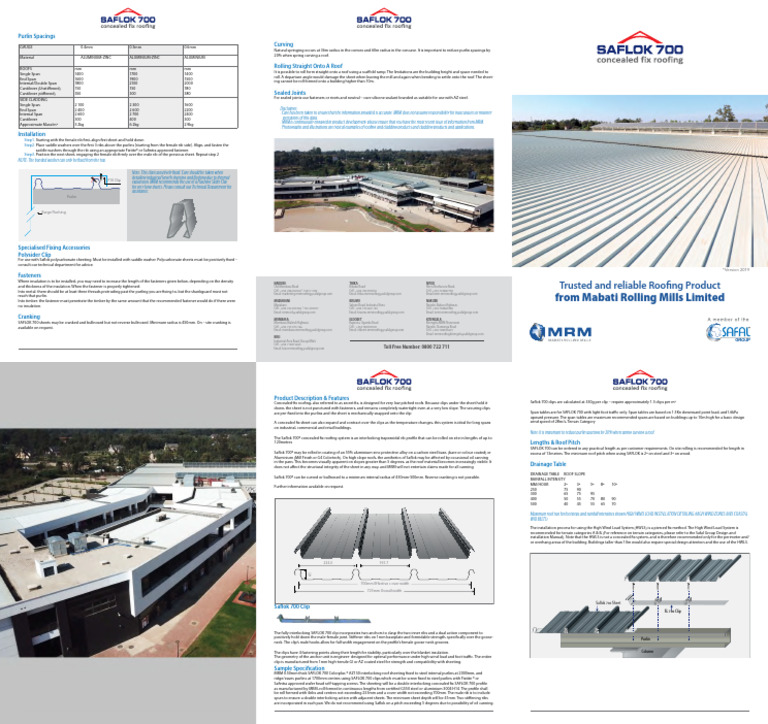 Saflok-700 | PDF | Sheet Metal | Roof