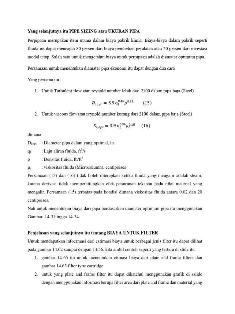 Yang Selanjutnya Itu PIPE SIZING Atau UKURAN PIPA 1 | PDF | Bisnis ...