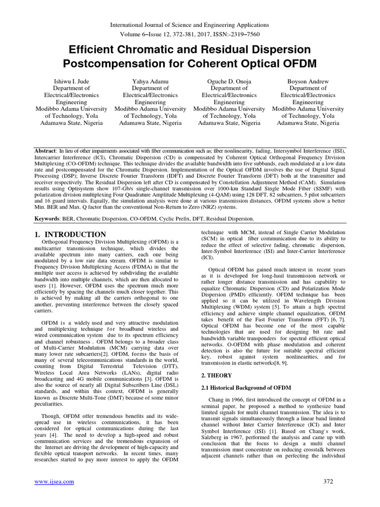 Efficient Chromatic and Residual Dispersion | PDF