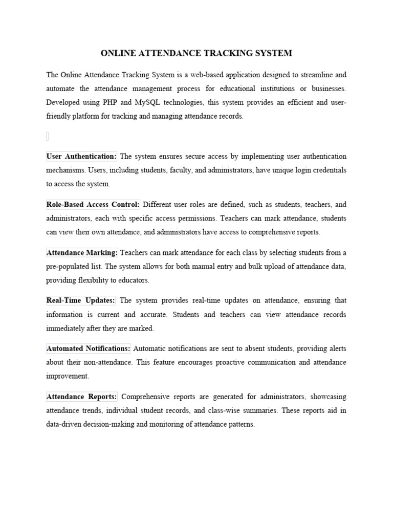 Online Attendance Tracking System | PDF | Privacy | Web Application