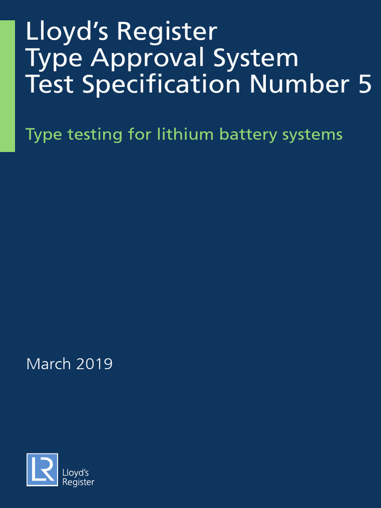 Type Approval for Lithium Battery Systems | PDF | Rechargeable Battery ...