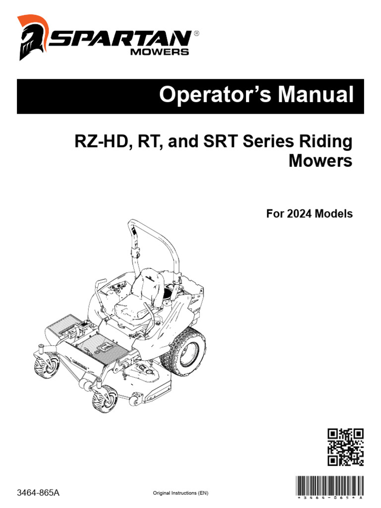 Operator's Manual: RZ-HD, RT, and SRT Series Riding Mowers | PDF ...
