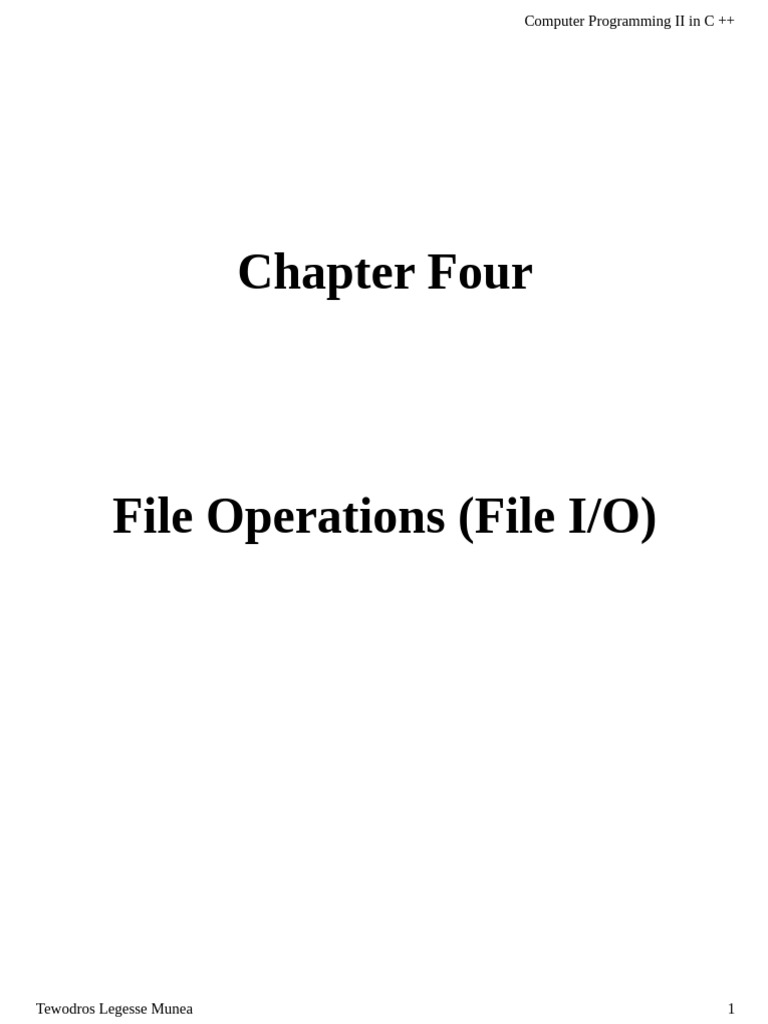 Chapter 4 - File Operations | PDF | Computer File | File System