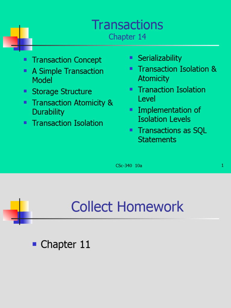 Transactions: Csc-340 10A 1 | Download Free PDF | Database Transaction ...