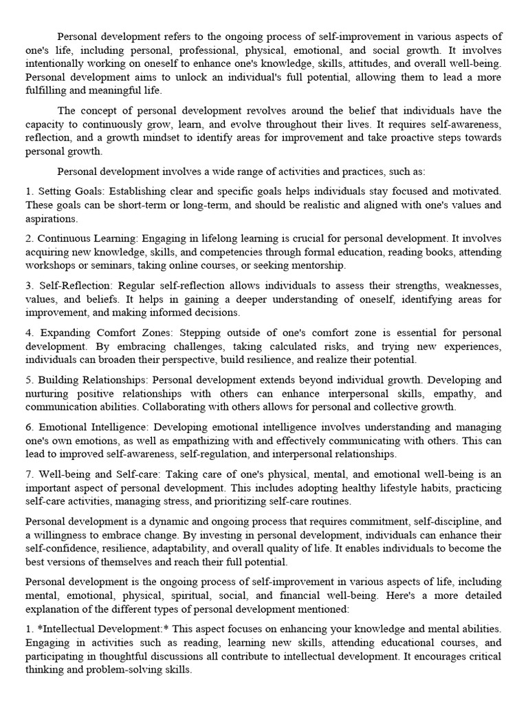 Personal Development: A Holistic Approach | PDF | Personal Development ...