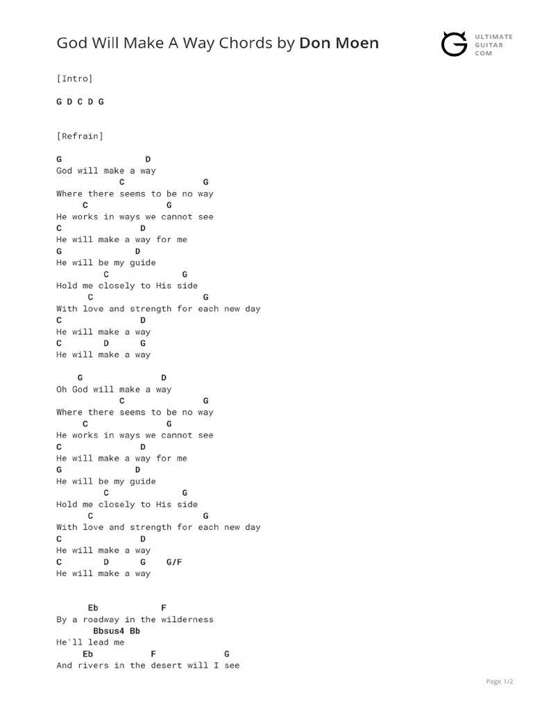 God Will Make A Way Chords | PDF