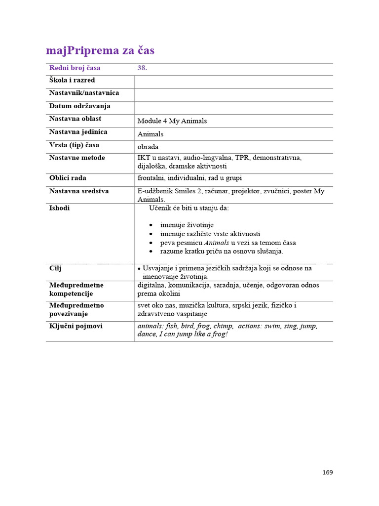 Oblast My Animals - Smiles 2 | PDF