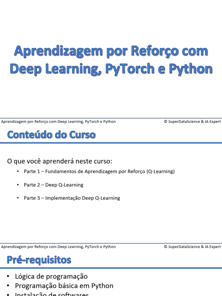 Aprendizagem Por Reforço Com Deep Learning, PyTorch e Python | PDF ...