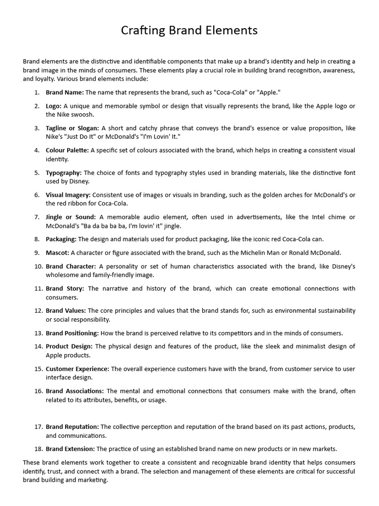Crafting Brand Elements | PDF