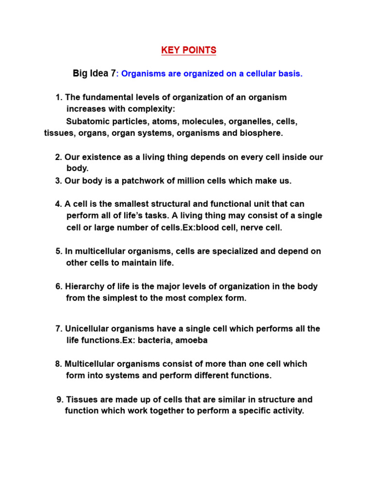 Big Idea 7 Keypoints | PDF