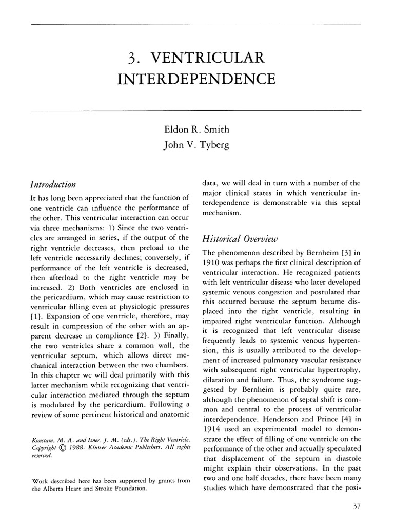 Smith1988 Ventricular Interdependence | PDF | Ventricle (Heart) | Diastole