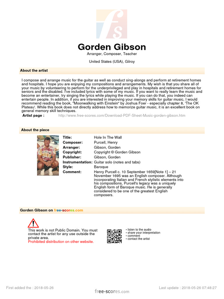 (Free Scores - Com) - Purcell Henry Hole The Wall 129056 | PDF ...