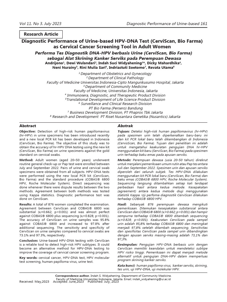 1968-Article Text-4956-2-10-20230819 | PDF | Cervical Cancer | Health Care