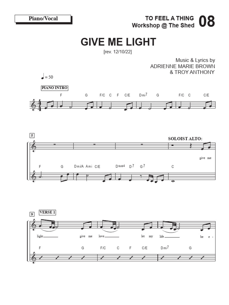 Give Me Light 121022 - Score | PDF