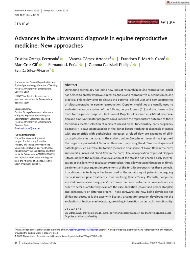 Reprod Domestic Animals - 2022 - Ortega%E2%80%90Ferrusola - Advances in ...