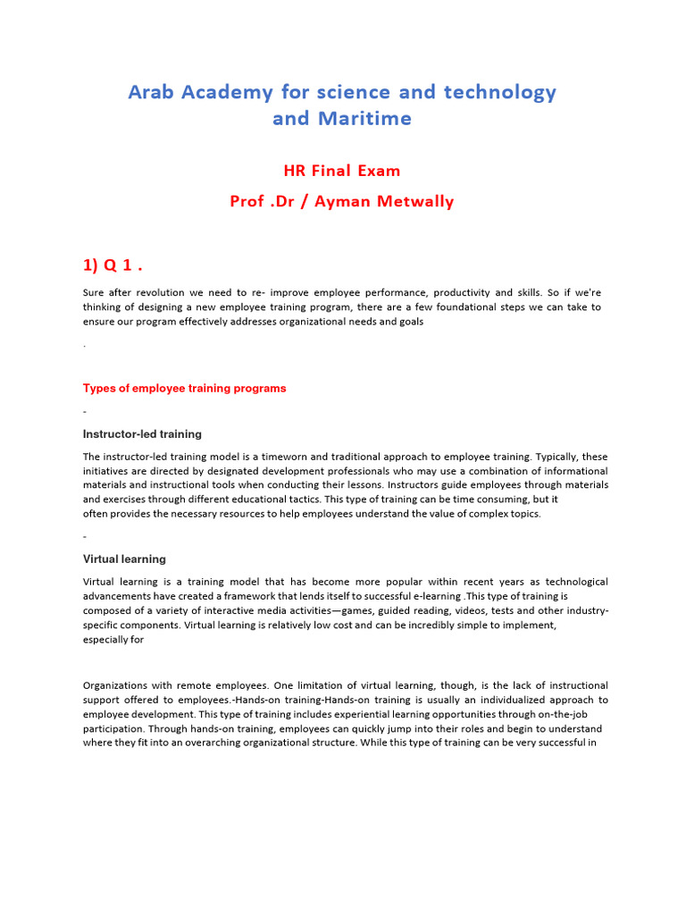 AAST HR Final | PDF | Emotional Intelligence | Employment