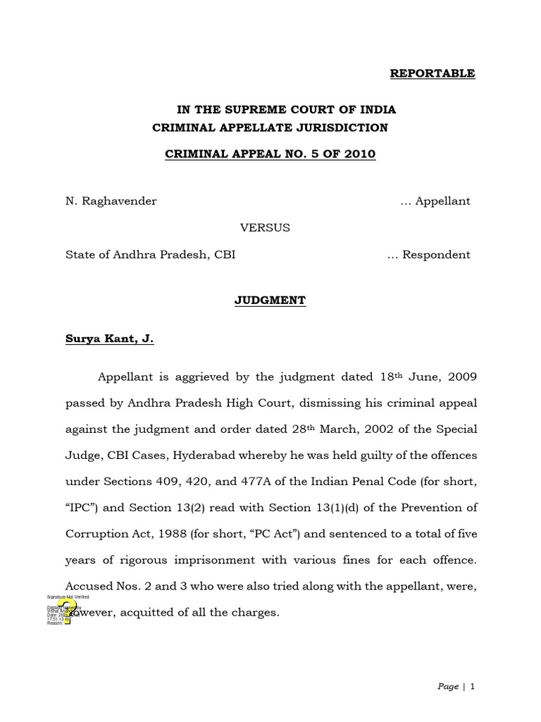 SC Judgement (Ingredients of 409, 420 and 477a) | PDF