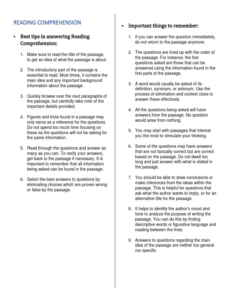 Reading Comprehension | PDF | Reading Comprehension | Human Communication