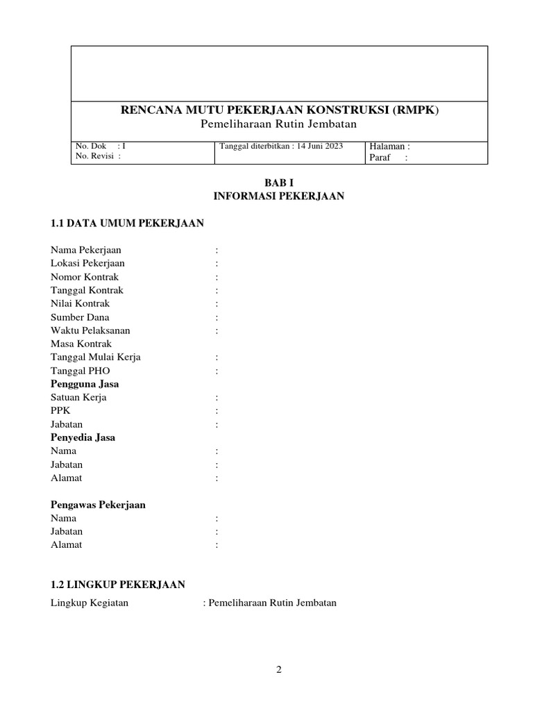 Isi RMPK Pemeliharaan JBT 1 | PDF