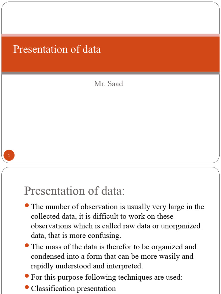 Presentation of Data | PDF