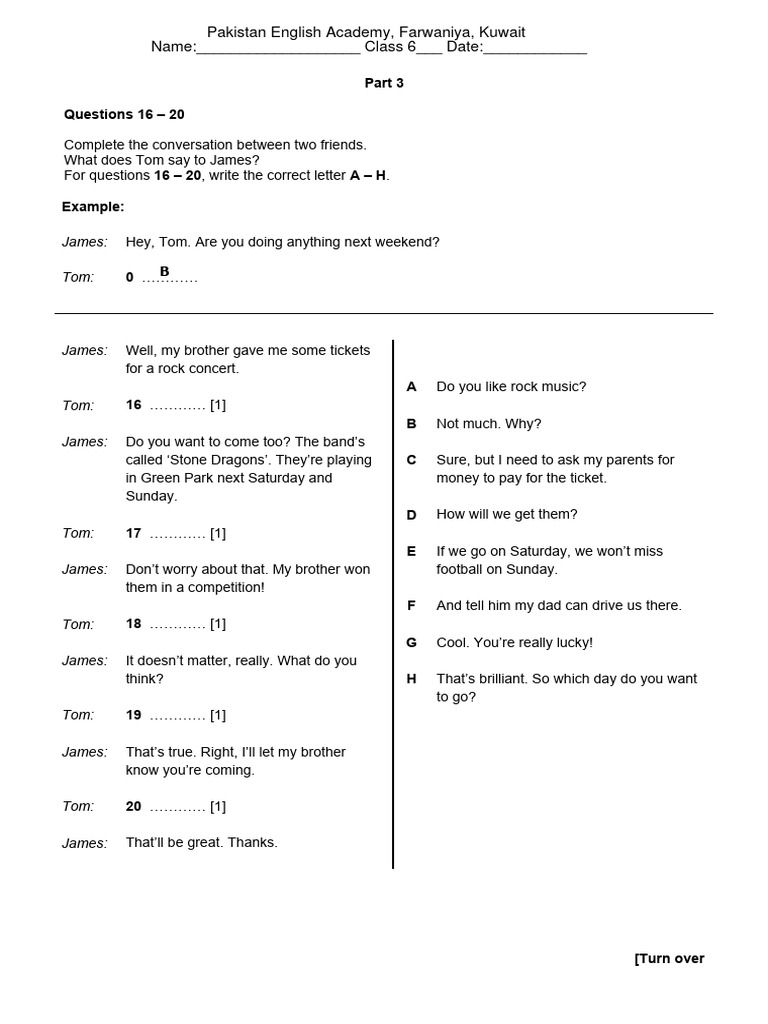 (Template) Reading Part 3,4,5 | PDF