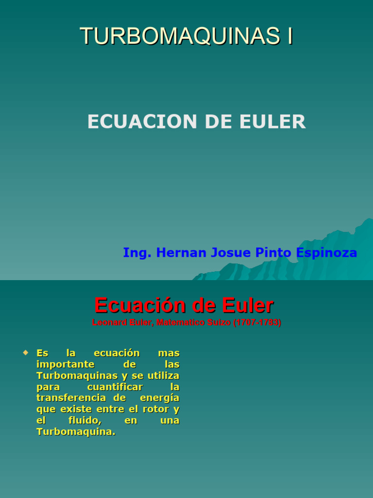 Ecuacion de Euler | PDF | Turbomaquinaria | Metrología