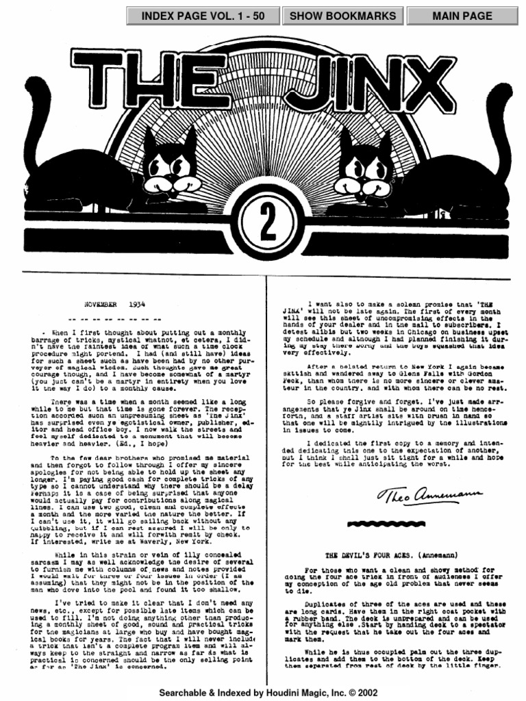 The Jinx Vol 002 | PDF | Playing Cards | Consumer Goods