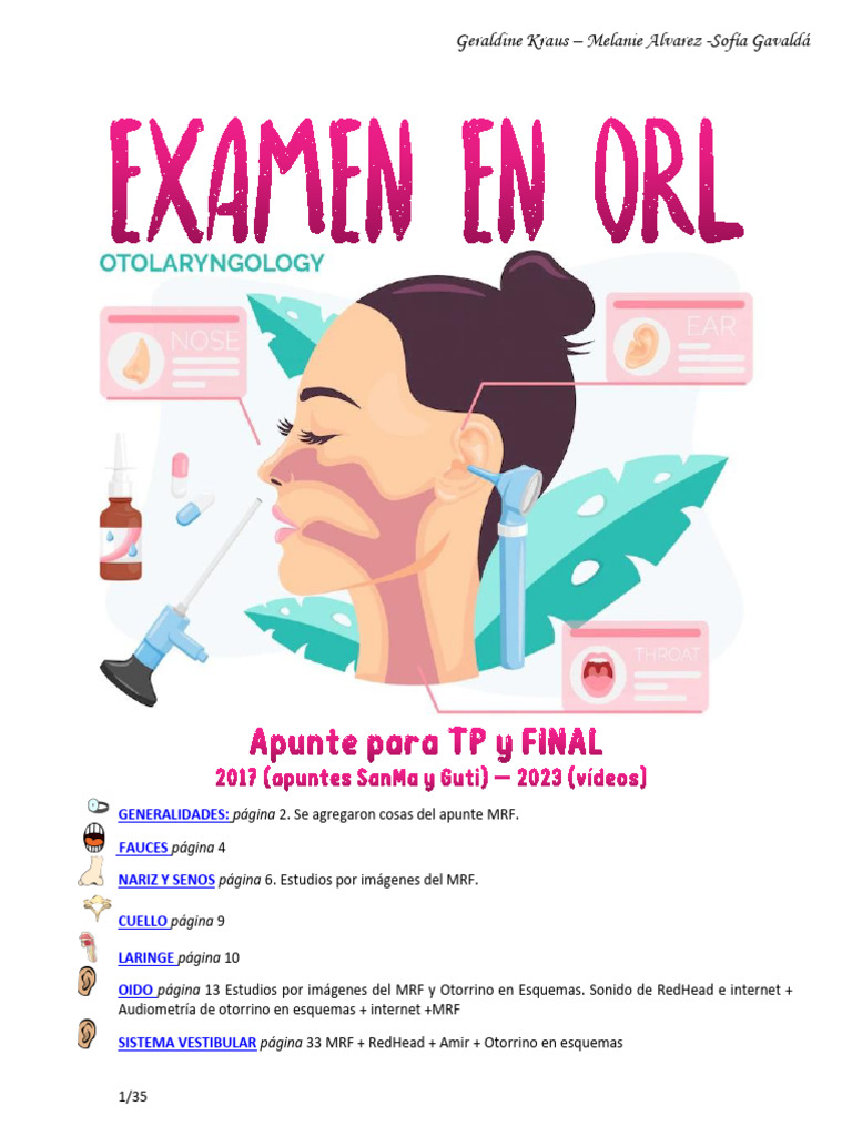2 - EXAMEN en ORL | PDF | Oído | Audiología