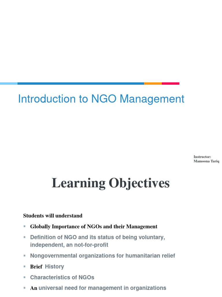 Introduction To NGO Management | PDF | Non Governmental Organization | Humanitarian Aid