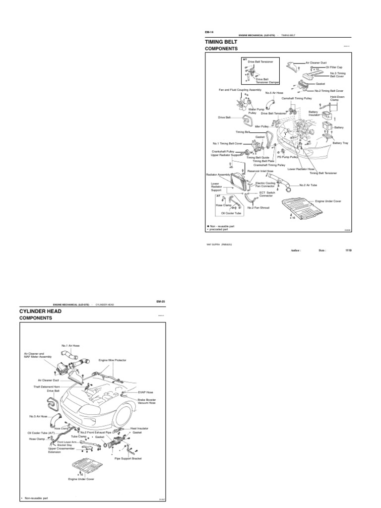 2jz Gte Service Manual Engine | PDF | Turbocharger | Valve
