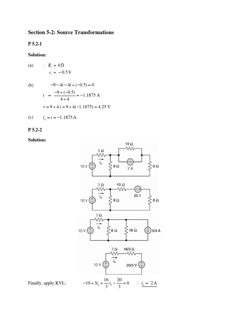 돌프 회로이론 9판 5장 솔루션 | PDF | Electrical Network | Computer Engineering