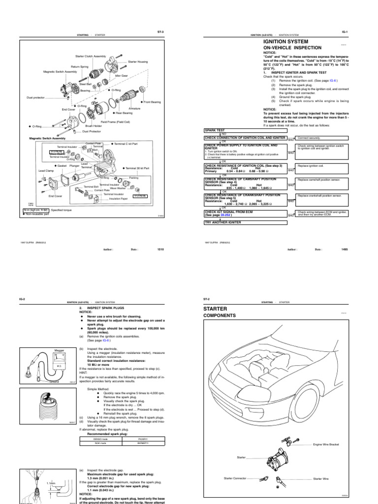2jz-Gte-Service Manual-Ignition | PDF | Electrical Connector | Ignition System