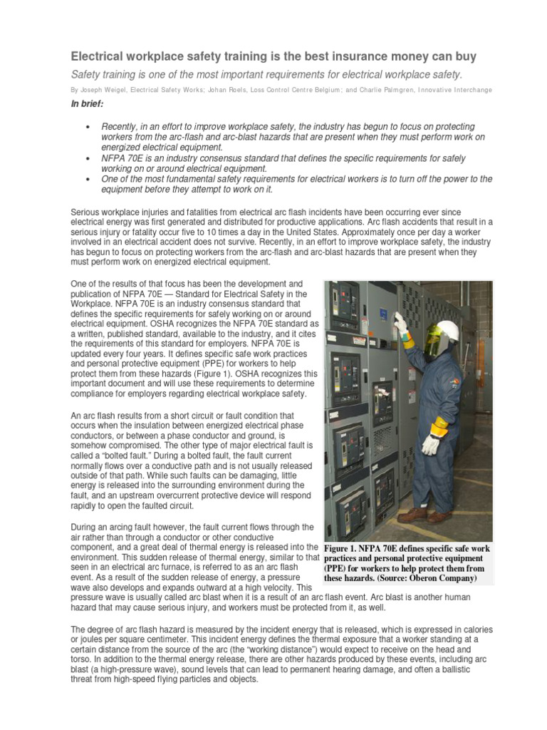 Electrical Workplace Safety Training | PDF | Occupational Safety And ...