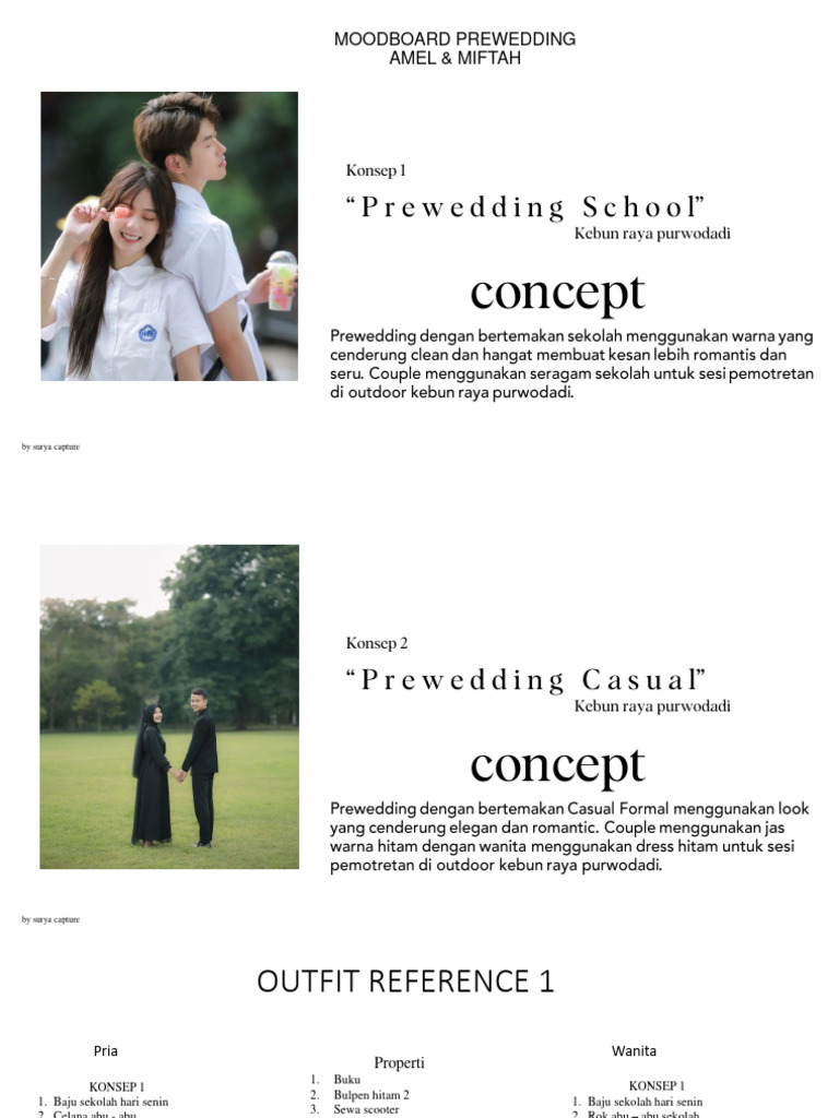 Moodboard Prewedding Amel + Miftah | PDF