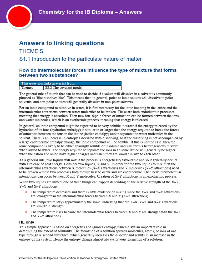 IB-Chemistry LQ Answers-4 | PDF | Solvation | Periodic Table